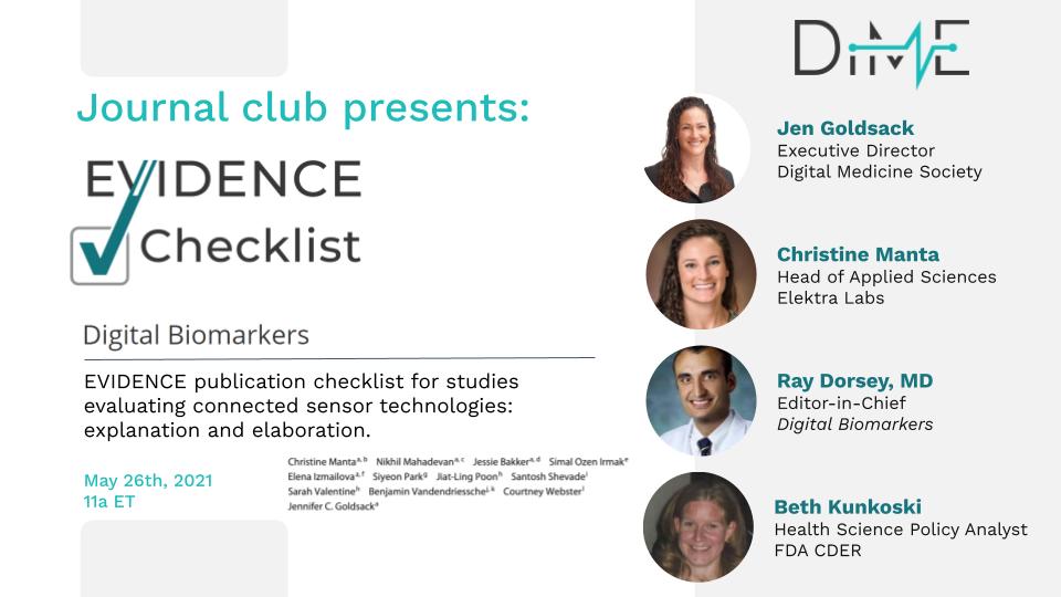 Launch of EVIDENCE Check List – Digital Medicine Society (DiMe)