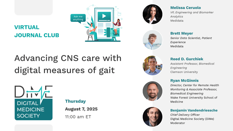 DiMe Virtual Journal Club | Advancing CNS care with digital measures of ...