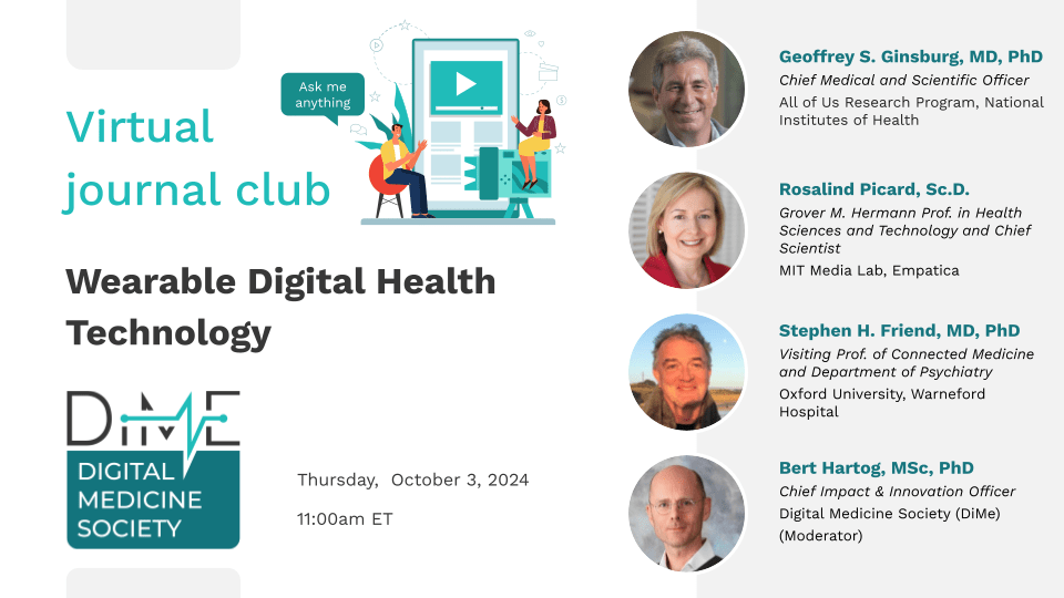 DiMe Journal Club: Wearable Digital Health Technology – Digital ...